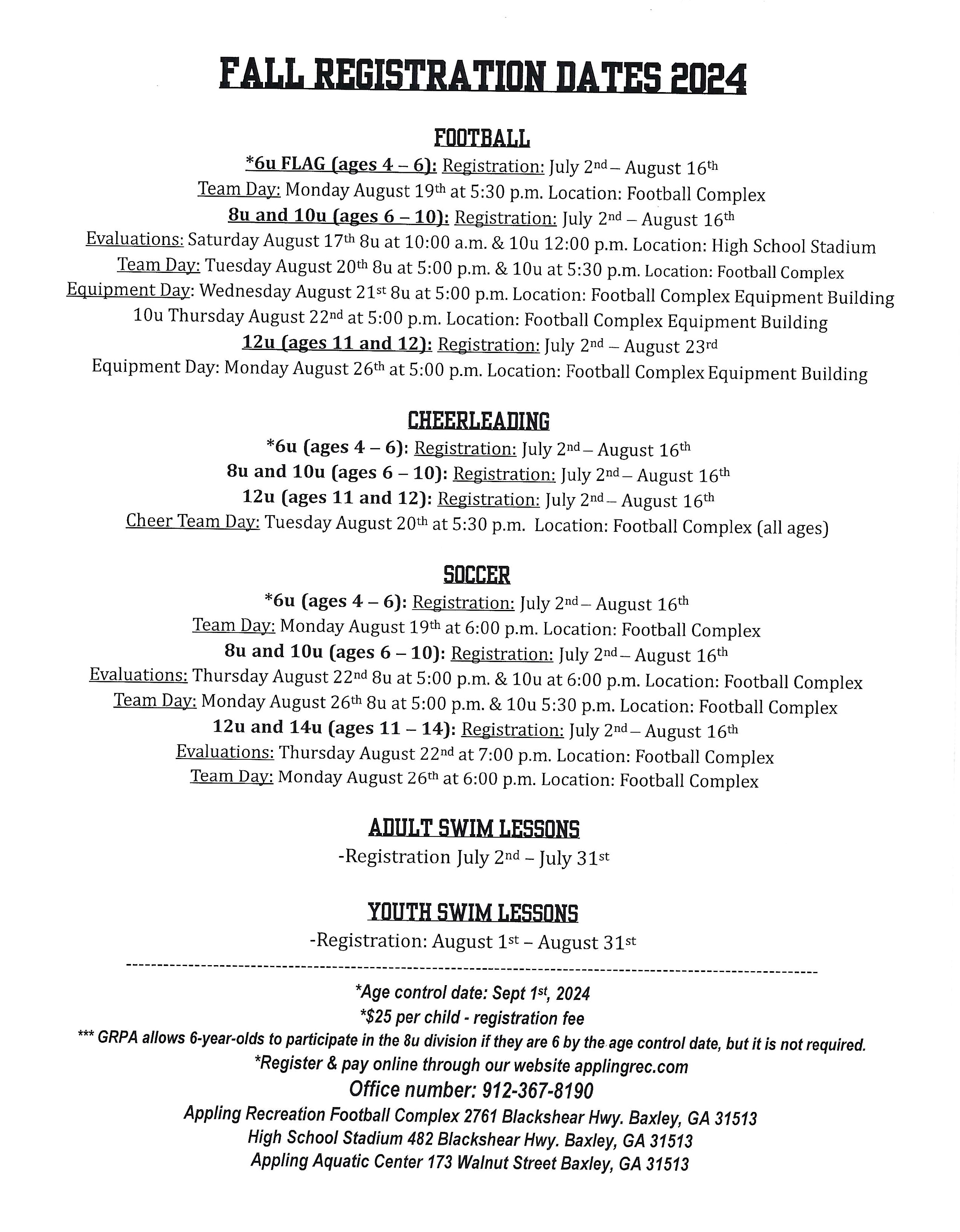 Appling County Parks & Recreation - Forms